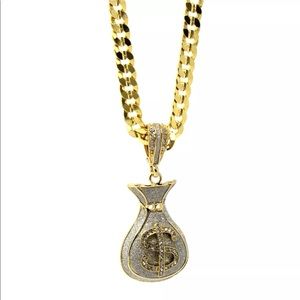 Accessories | Men Gold Plated Cash Money Pendant | Poshmark